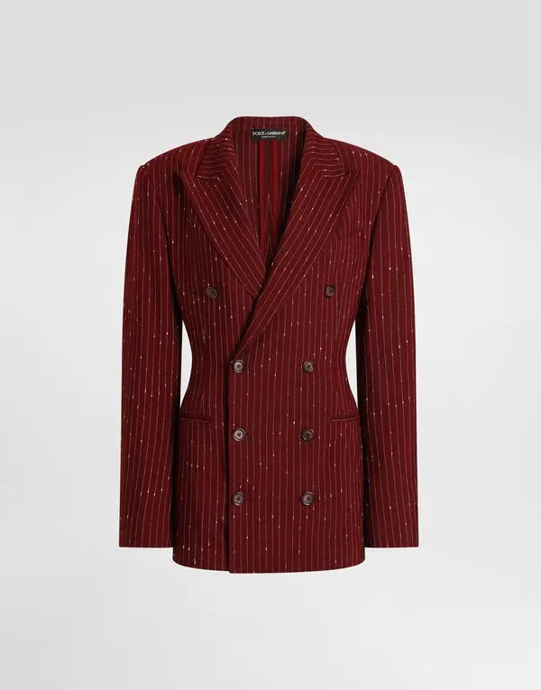 Dolce & Gabbana Double-breasted Pinstriped Taormina Jacket Blazers Multi-colored