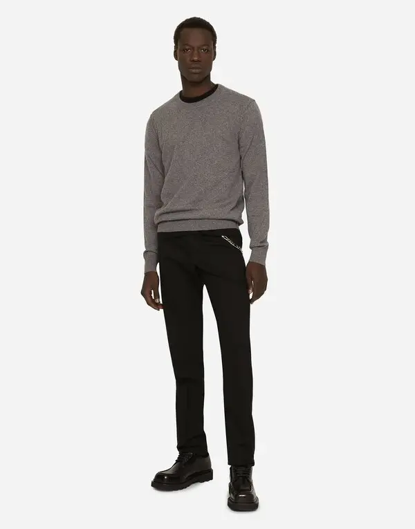 Dolce & Gabbana Pull Girocollo Sweaters And Cardigans Gray - Blue