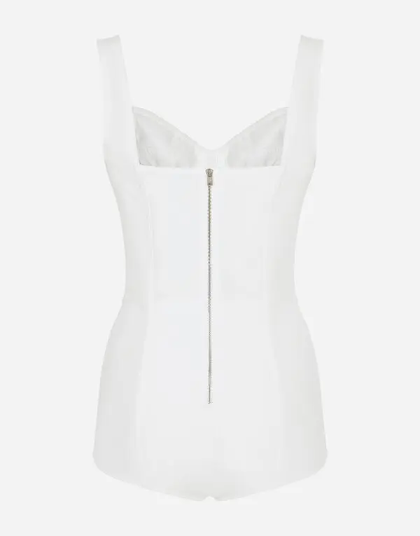 Dolce & Gabbana Corset Bodysuit Shirts And Tops Satin - White