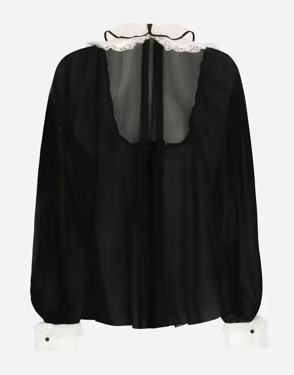 Dolce & Gabbana Silk Chiffon Blouse - Black