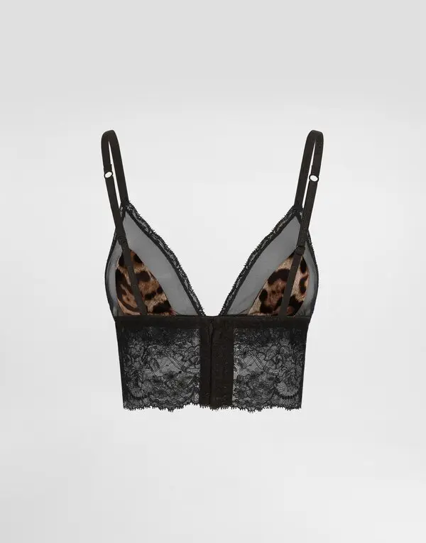 Dolce & Gabbana Leo- Satin Bra Underwear Animal