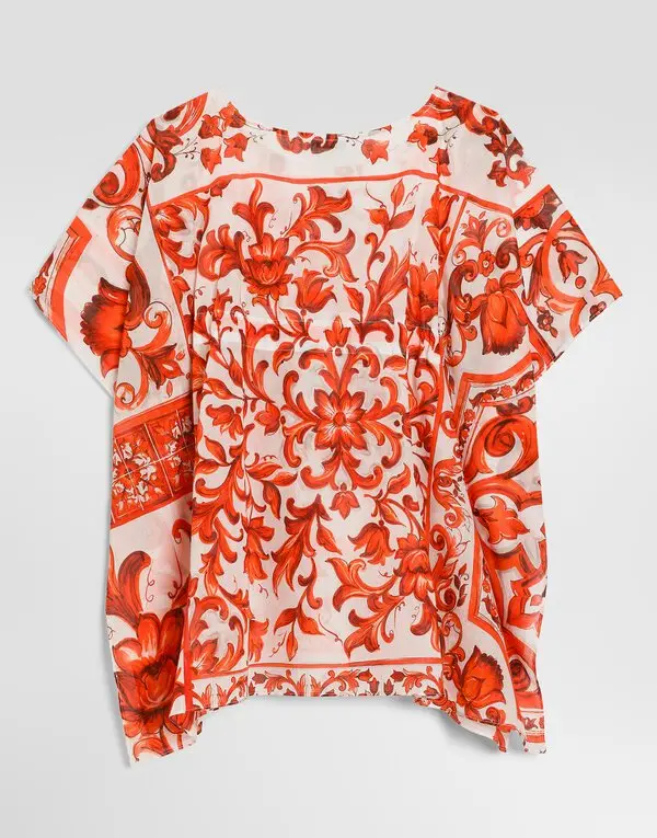 Dolce & Gabbana Majolica-print Batiste Kaftan Dresses