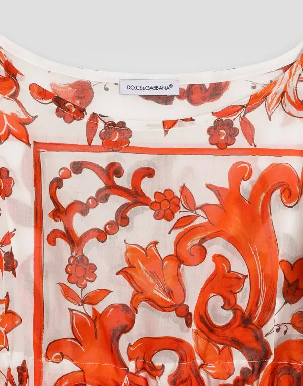 Dolce & Gabbana Majolica-print Batiste Kaftan Dresses