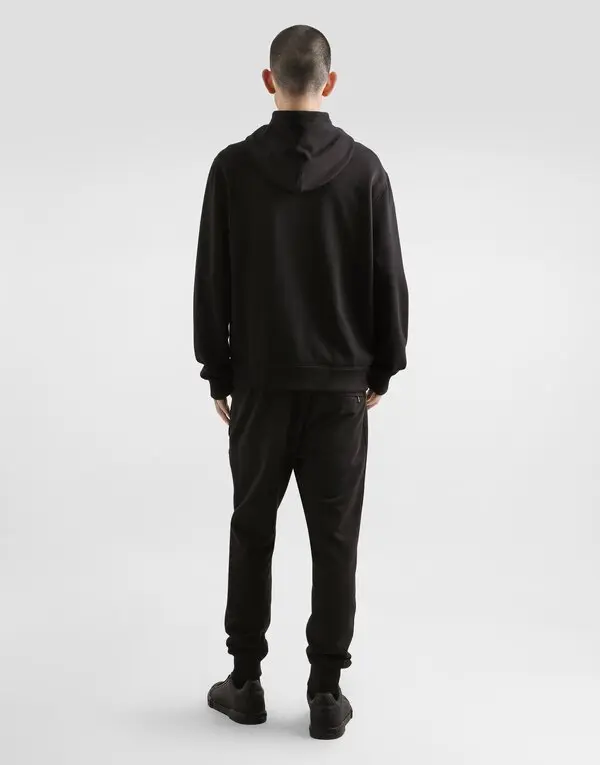Dolce & Gabbana Cotton Hoodie Heraldic Patch Sweatshirts
