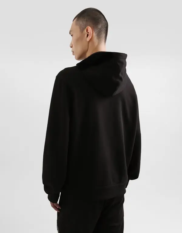 Dolce & Gabbana Cotton Hoodie Heraldic Patch Sweatshirts