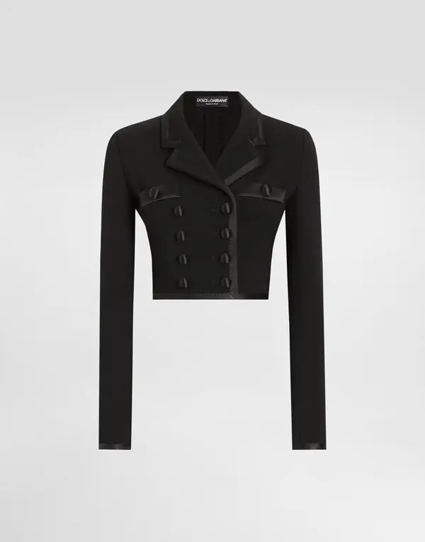 Dolce & Gabbana Short Double-breasted Wool Crepe Jacket Coats And Jackets