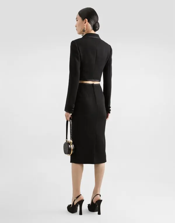 Dolce & Gabbana Short Double-breasted Wool Crepe Jacket Coats And Jackets