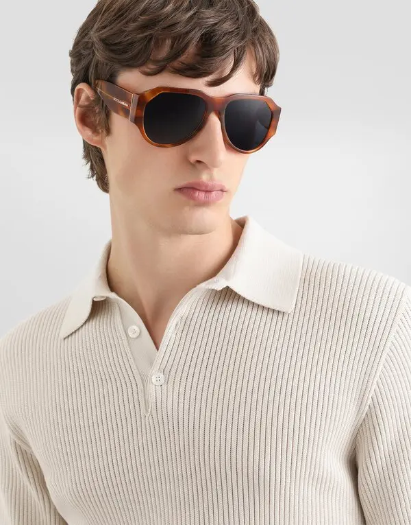 Dolce & Gabbana Micro-rib Cotton Polo Shirt Sweaters And Cardigans