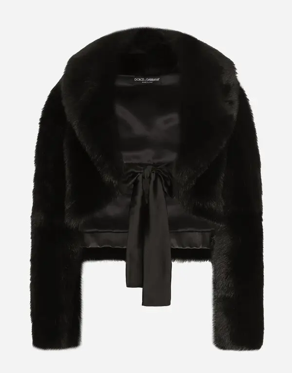 Dolce & Gabbana Short Lambskin Jacket With Belt Coats And Jackets