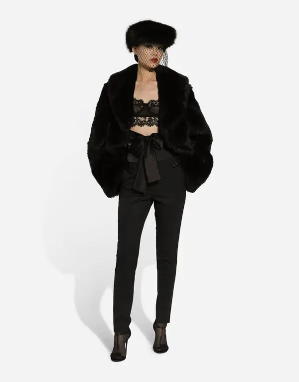 Dolce & Gabbana Short Lambskin Jacket With Belt Coats And Jackets