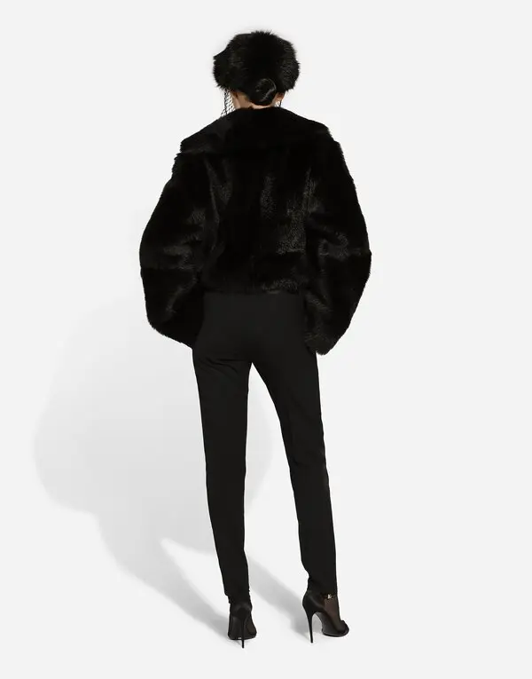 Dolce & Gabbana Short Lambskin Jacket With Belt Coats And Jackets