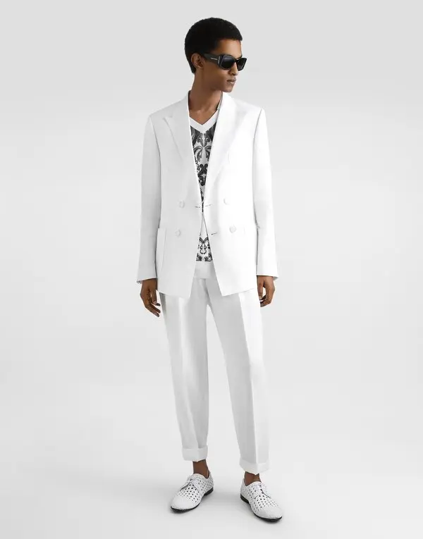 Dolce & Gabbana Linen Jogging Trousers - White