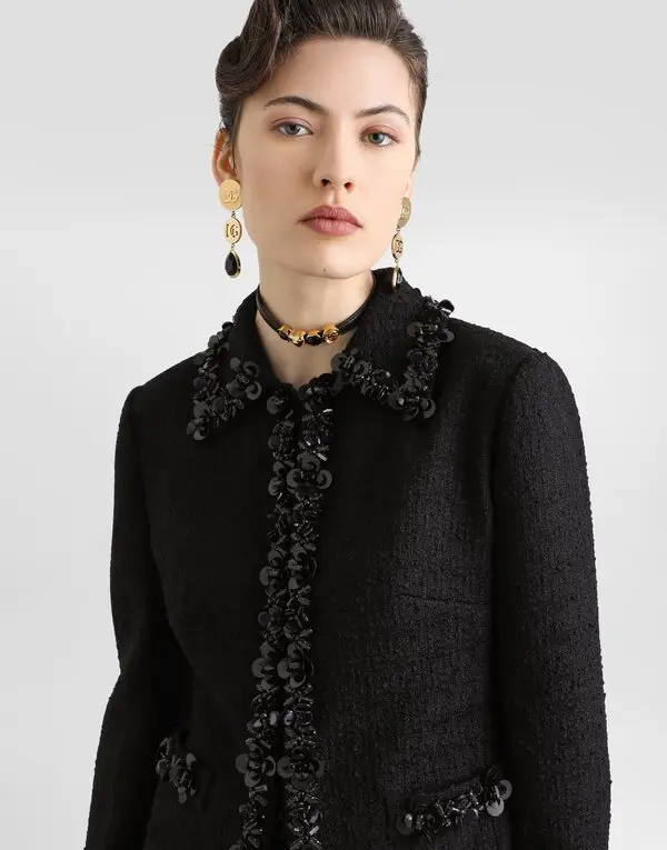 Dolce & Gabbana Short Jacket In Stretch Mat Blazers