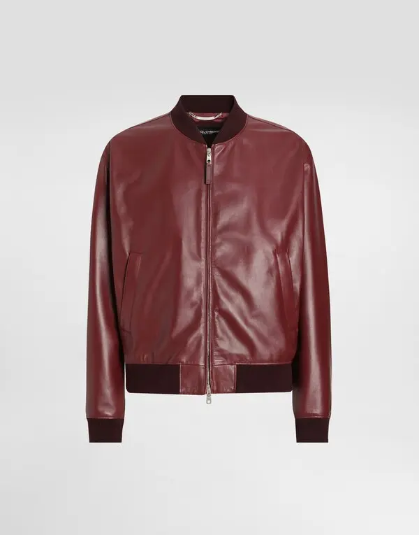 Dolce & Gabbana Sheepskin Bomber Jacket - Bordeaux