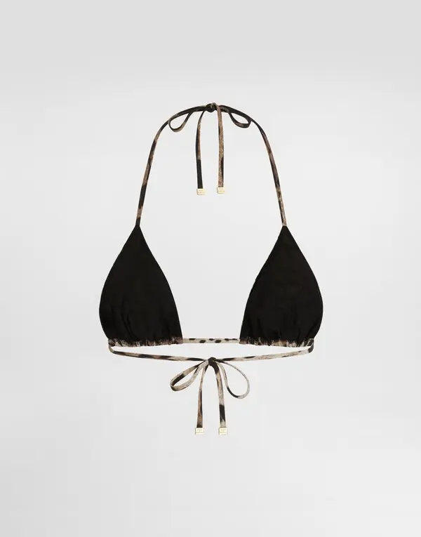 Dolce & Gabbana Leopard Print Triangle Bikini Top - Multicolor