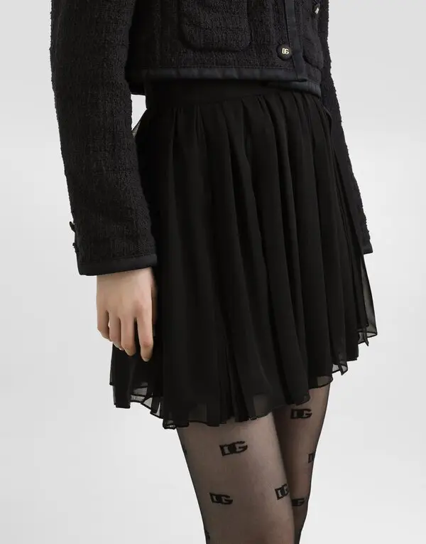 Dolce & Gabbana Pleated Chiffon Skirt Skirts