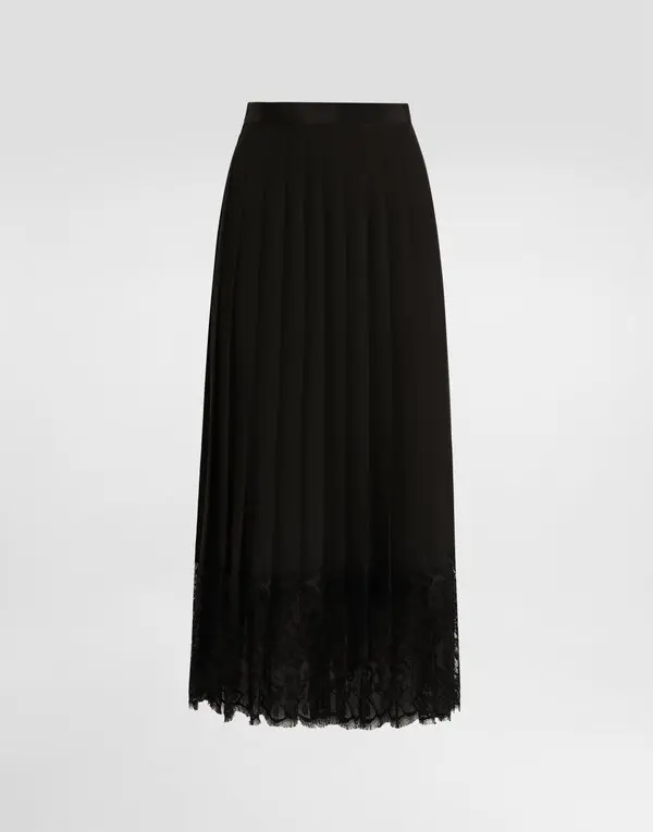 Dolce & Gabbana Pleated Chiffon Skirt Skirts - Black