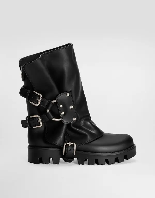 Dolce & Gabbana Rubber And Calfskin Ankle Boots Boots And Booties