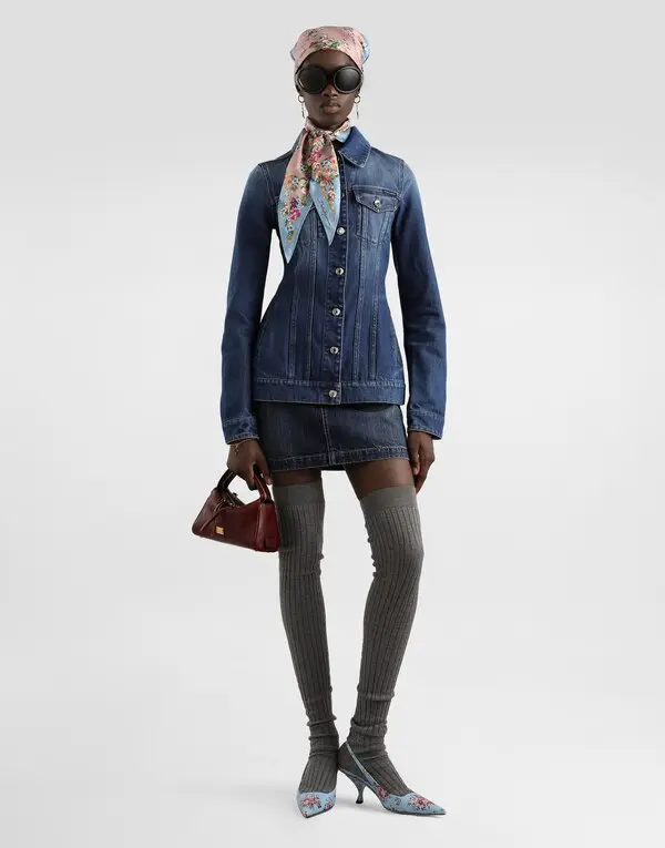 Dolce & Gabbana Denim Single-breasted Jacket Denim And Jeans Multi-colored