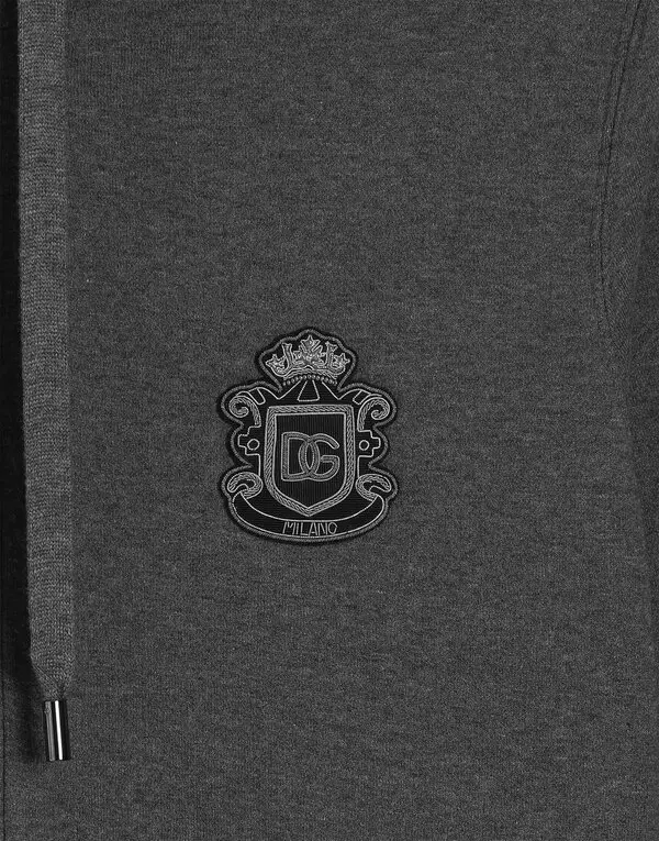 Dolce & Gabbana Jersey Sweatshirt With Heraldic Patch Sweatshirts Gray