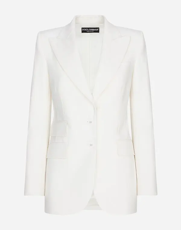 Dolce & Gabbana Two-way Stretch Wool Jacket  Blazers White