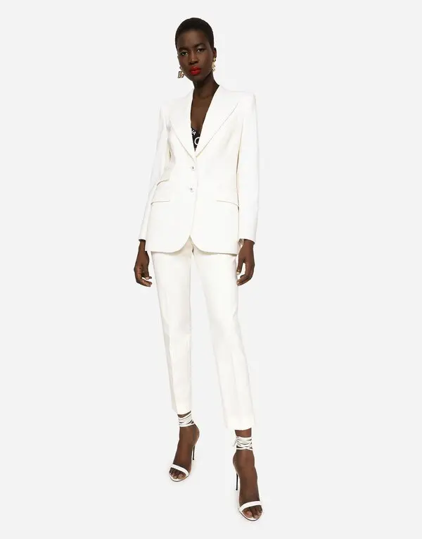 Dolce & Gabbana Two-way Stretch Wool Jacket  Blazers White