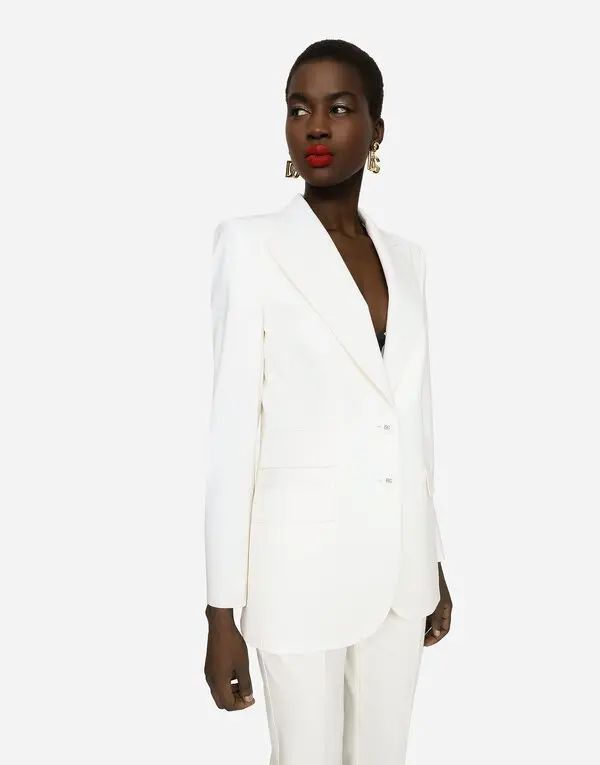 Dolce & Gabbana Two-way Stretch Wool Jacket  Blazers White