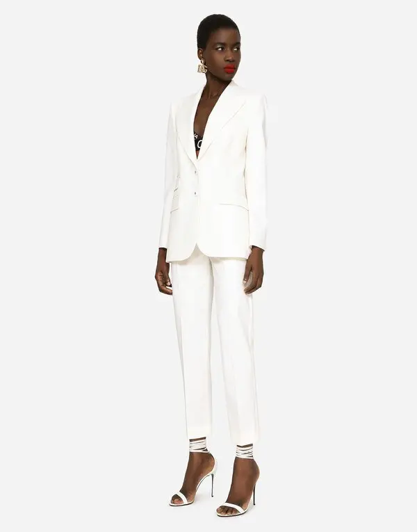 Dolce & Gabbana Two-way Stretch Wool Jacket  Blazers White