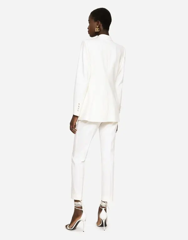 Dolce & Gabbana Two-way Stretch Wool Jacket  Blazers White