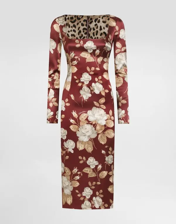Dolce & Gabbana Rose- Satin Dress