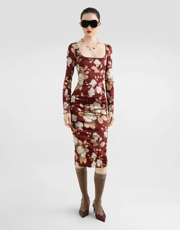 Dolce & Gabbana Rose- Satin Dress