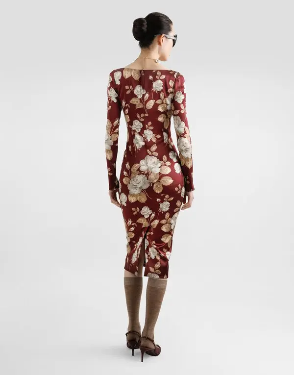 Dolce & Gabbana Rose- Satin Dress
