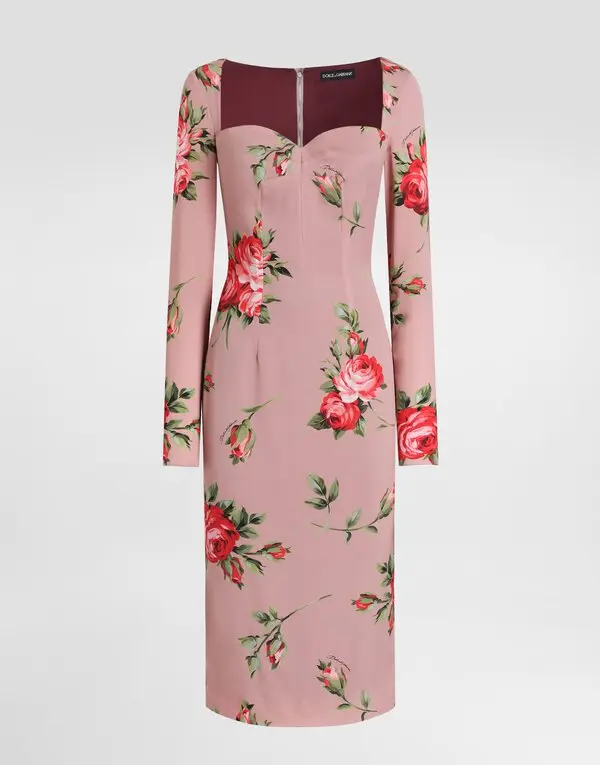 Dolce & Gabbana Rose Bouquet-print Sheath Dress - Multicolor