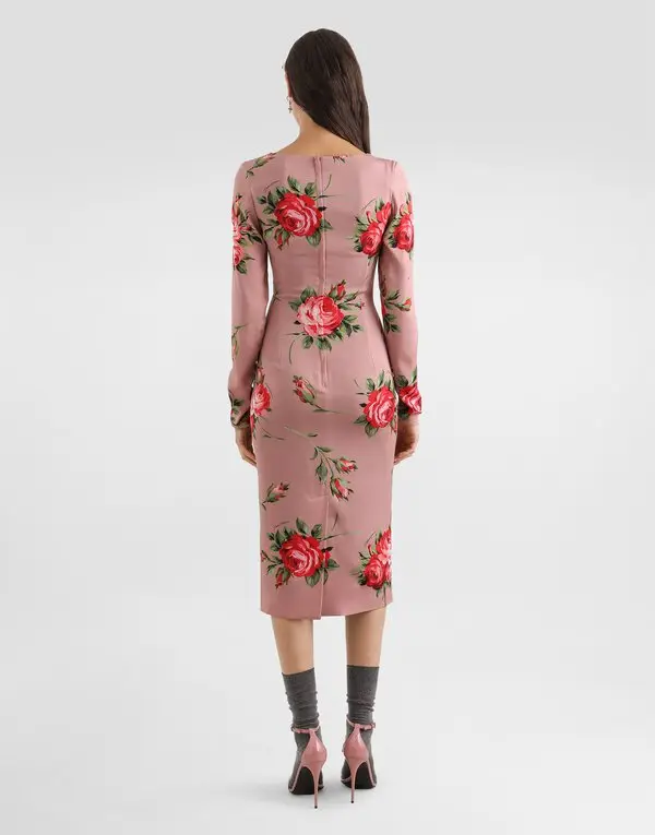 Dolce & Gabbana Rose Bouquet-print Sheath Dress