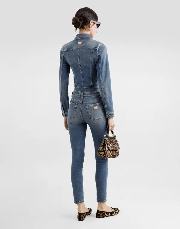 Dolce & Gabbana Cropped Cotton Denim Jacket Denim And Jeans Multi-colored