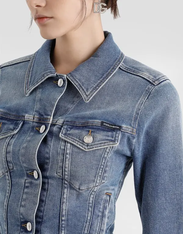 Dolce & Gabbana Cropped Cotton Denim Jacket Denim And Jeans Multi-colored
