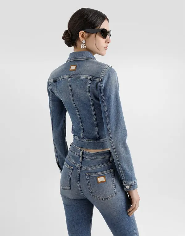 Dolce & Gabbana Cropped Cotton Denim Jacket Denim And Jeans Multi-colored