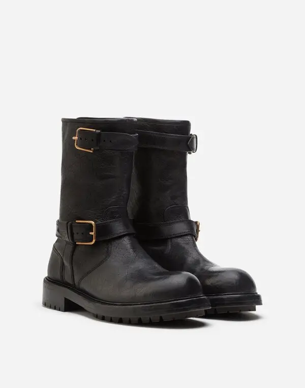 Dolce & Gabbana Horsehide Biker Boots Boots And Ankle Boots