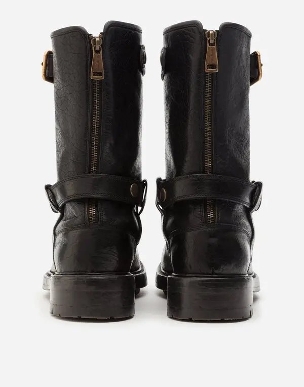 Dolce & Gabbana Horsehide Biker Boots Boots And Ankle Boots