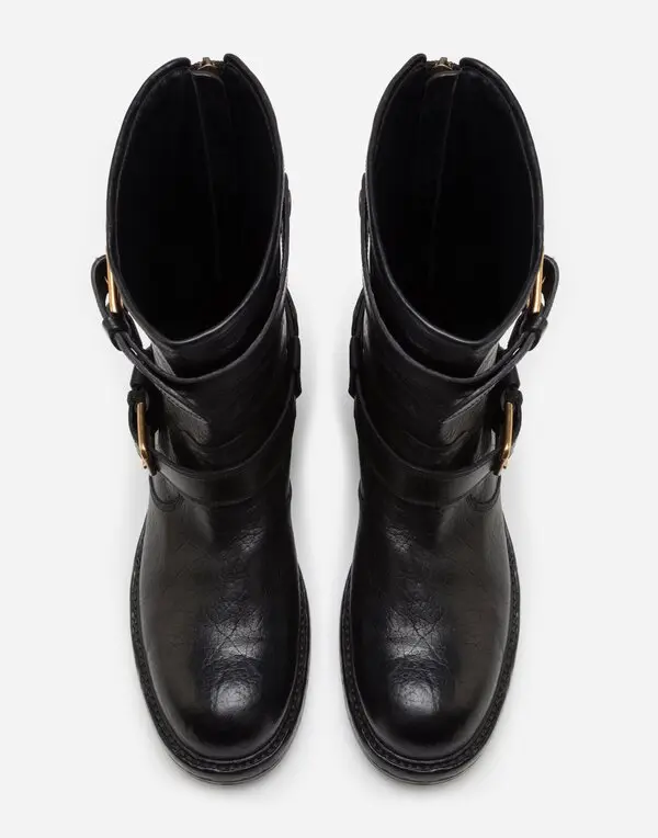 Dolce & Gabbana Horsehide Biker Boots Boots And Ankle Boots