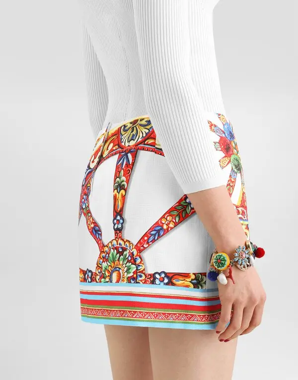 Dolce & Gabbana Carretto-print Fabric Miniskirt