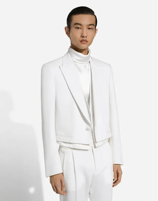 Dolce & Gabbana Single-breasted Sicilia-fit Jacket With Faux Vest Suits And Blazers - White