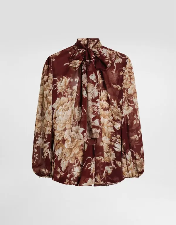 Dolce & Gabbana Rose- Chiffon Shirt Shirts And Tops - Print