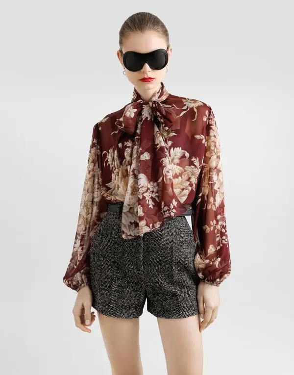 Dolce & Gabbana Rose- Chiffon Blouse