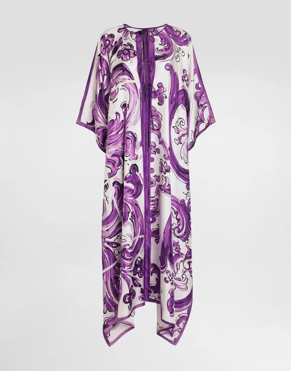 Dolce & Gabbana Majolica-print Twill Caftan Dress Dresses - Multicolor