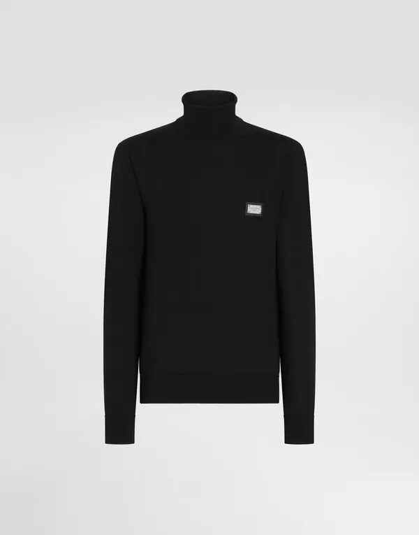 Dolce & Gabbana Wool Turtle-neck Sweater With Branded Tag Sweaters And Cardigans Wool