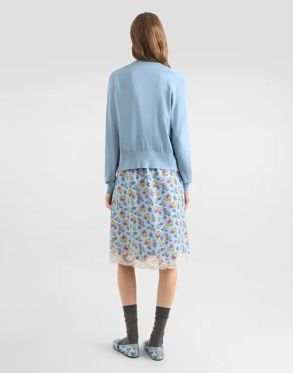 Dolce & Gabbana Silk Cardigan With Buttons Sweaters And Cardigans