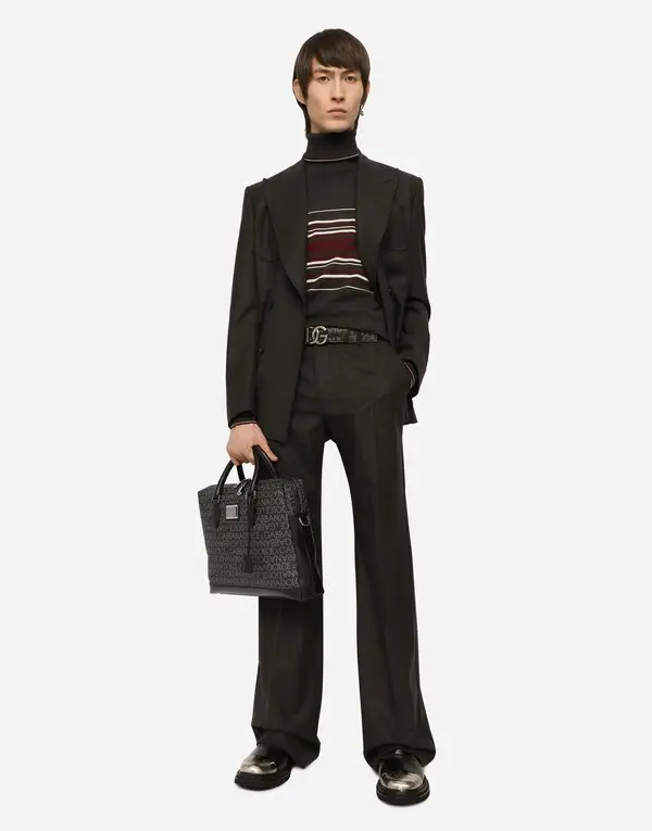 Dolce & Gabbana Coated Jacquard Crossbody Briefcase