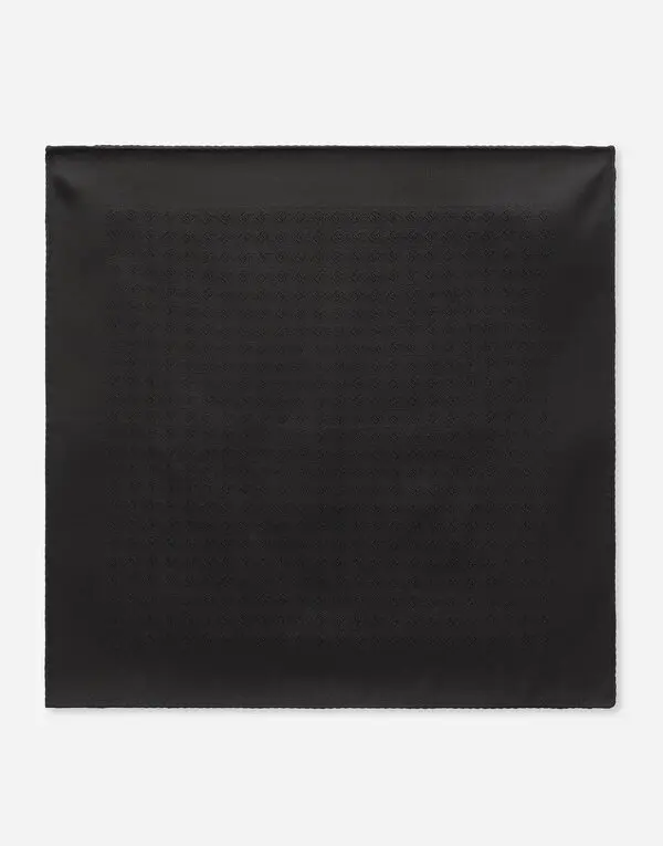 Dolce & Gabbana Silk Jacquard Pocket Square With Dg Logo Ties And Pocket Squares Silk - Black