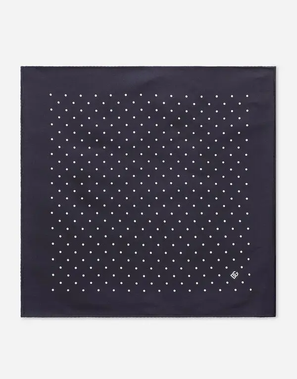 Dolce & Gabbana Silk Jacquard Pocket Square With Dg Logo Ties And Pocket Squares Silk - Blue